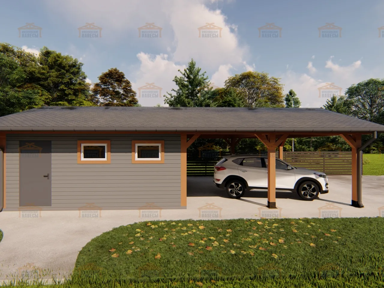 Гараж-Навес БРОНКО 2.0 – заказать под ключ в Санкт-Петербурге